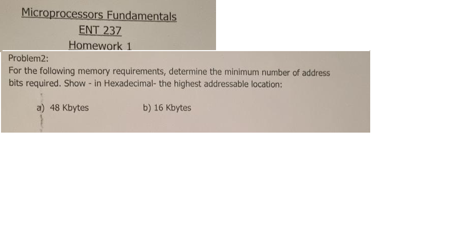 Solved Microprocessors Fundamentals ENT 237 Homework 1 | Chegg.com