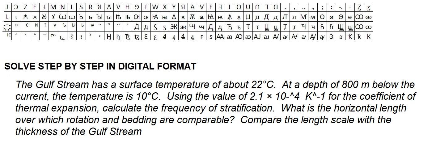 Solved SOLVE STEP BY STEP IN DIGITAL FORMAT The Gulf Stream | Chegg.com
