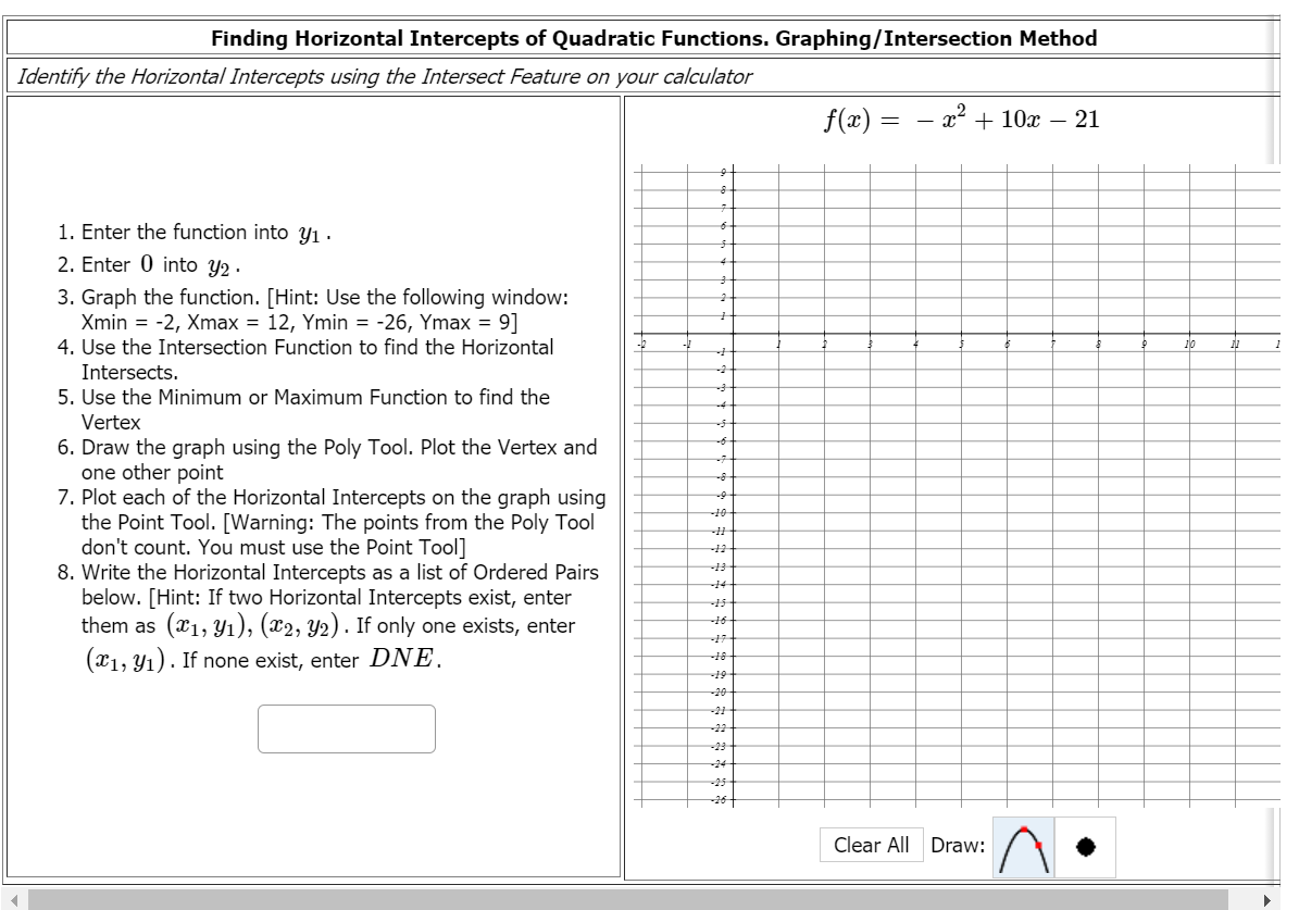 Solved Finding Horizontal Intercepts of Quadratic Functions. | Chegg.com