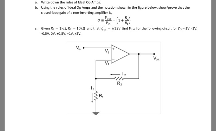 Solved Write down the rules of Ideal Op Amps. Using the | Chegg.com