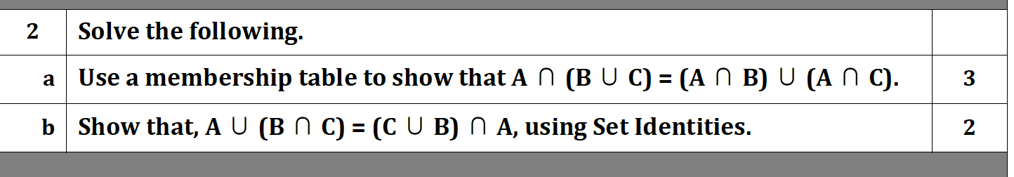 Solved 2 a Solve the following. Use a membership table to | Chegg.com