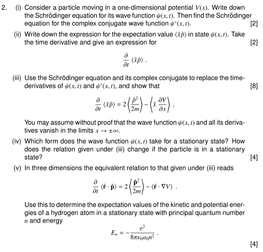 Solved () Consider a particle moving in a one-dimensional | Chegg.com