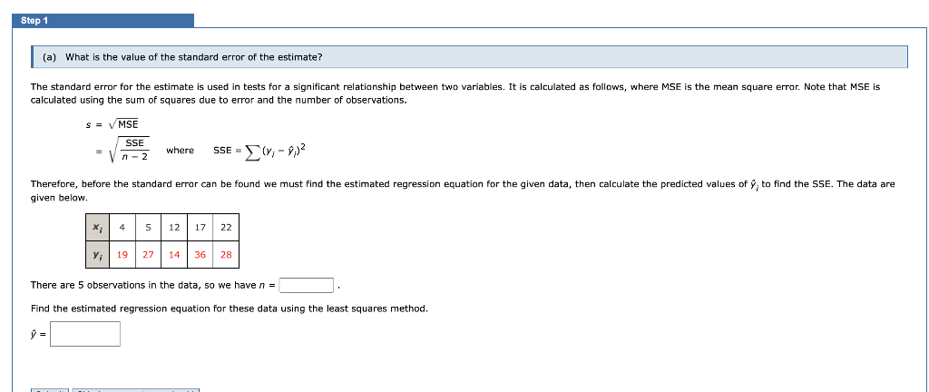 Solved (a) What is the value of the standard error of the | Chegg.com