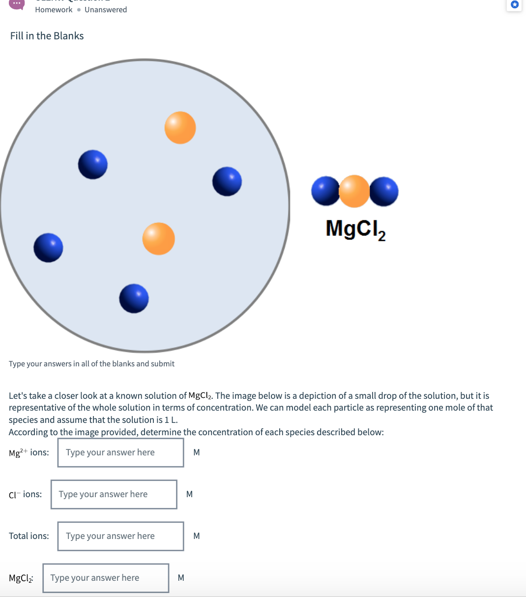 Solved Homework. Unanswered Fill in the Blanks MgCl2 Type | Chegg.com