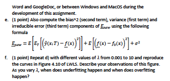 Solved (4 points) Bias-variance tradeoff for polynomial | Chegg.com