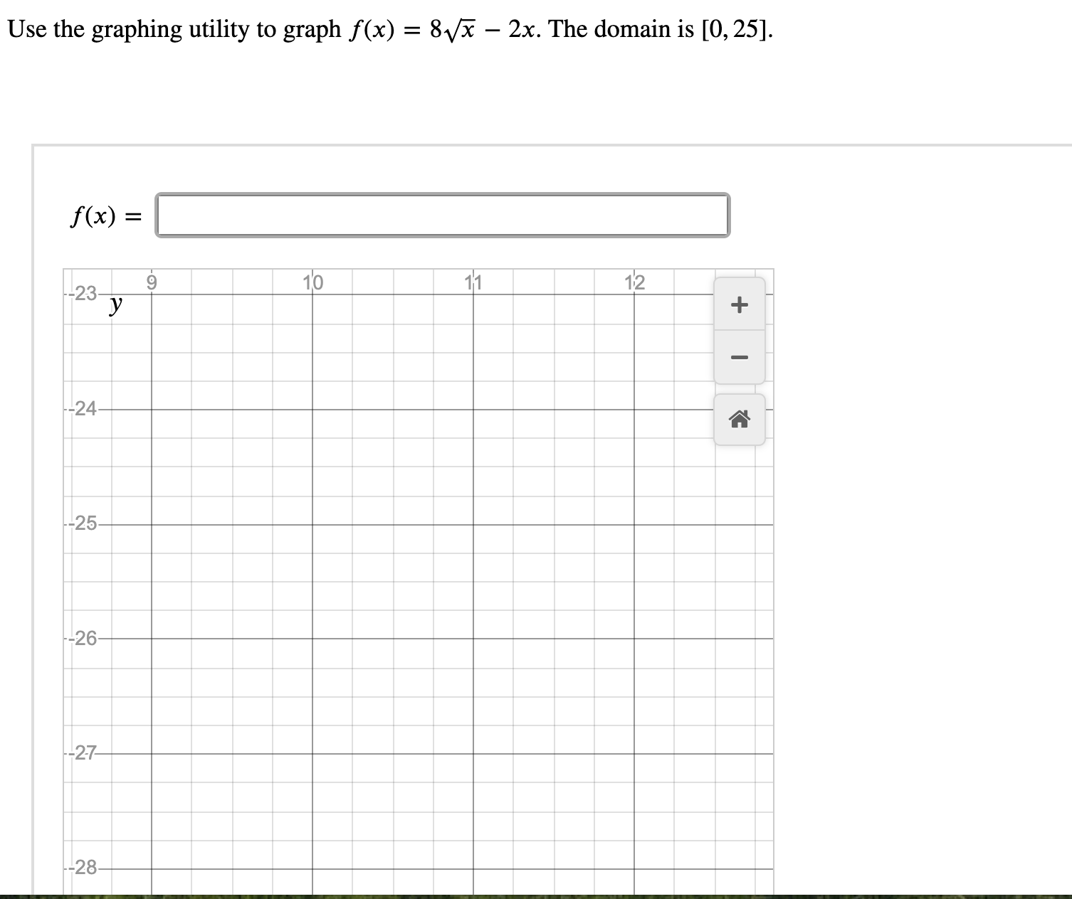 Solved Use the graphing utility to graph f(x)=8x−2x. The | Chegg.com