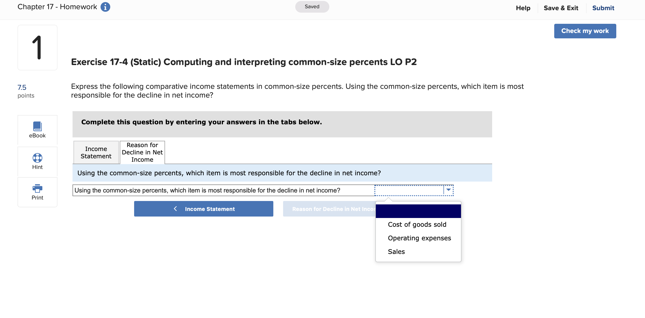 Solved Exercise 17-4 (Static) Computing and interpreting | Chegg.com