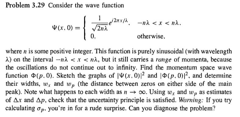 Solved Problem 3.29 Consider the wave function ej 273/4. -12 | Chegg.com