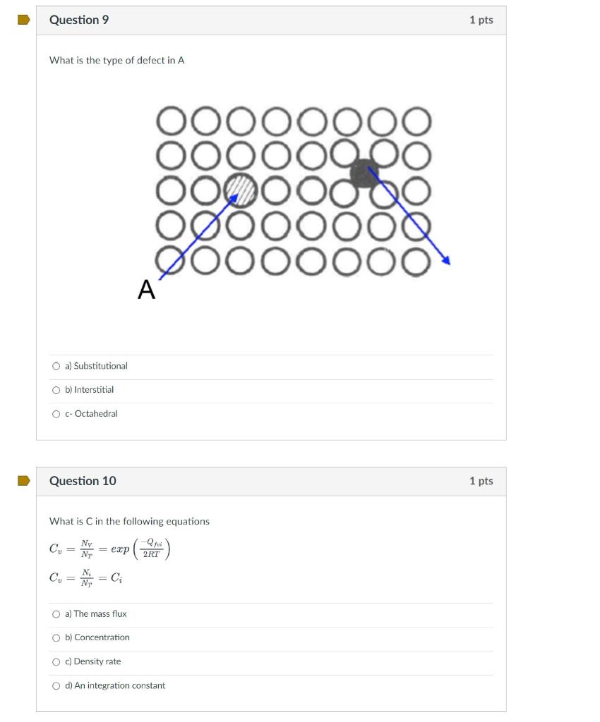 Solved What is the type of defect in A a) Substitutional b) | Chegg.com