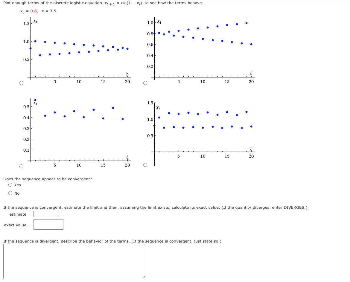 Solved Plot enough terms of the discrete logistic equation | Chegg.com
