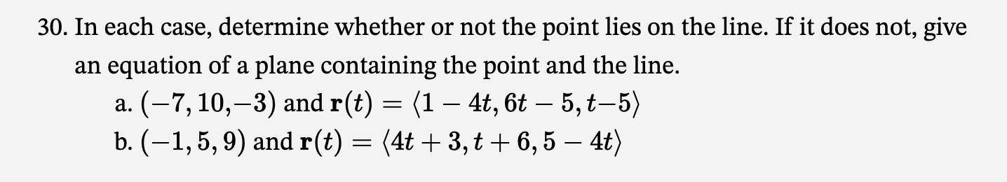 Solved 30. In each case, determine whether or not the point | Chegg.com