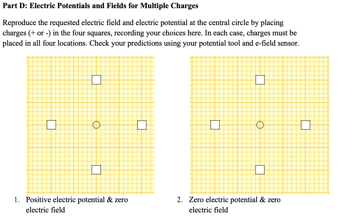 Solved Part D: Electric Potentials and Fields for Multiple | Chegg.com