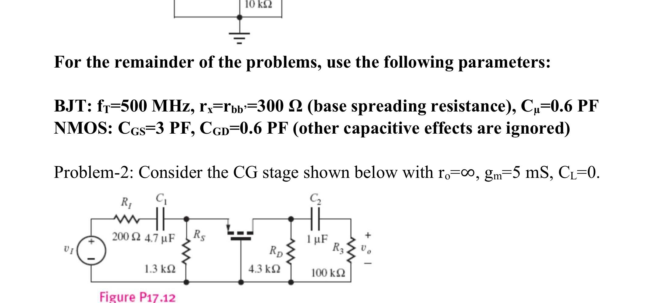 For the remainder of the problems, use the following | Chegg.com