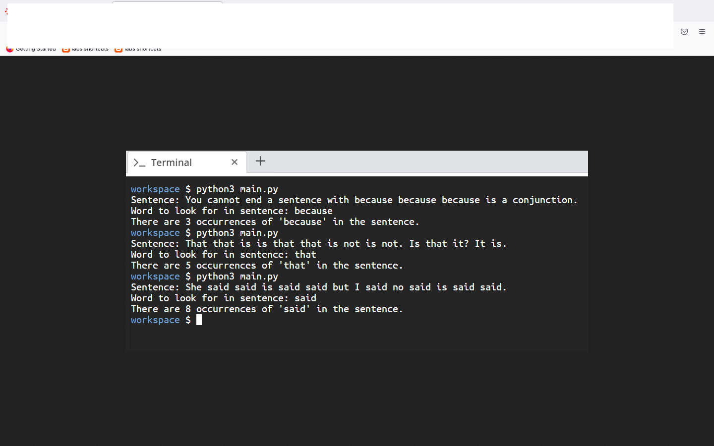 Solved Write A Script That Counts And Displays The Number Chegg