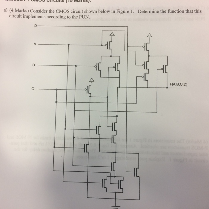 Solved a) (4 Marks) Consider the CMos circuit shown below in | Chegg.com