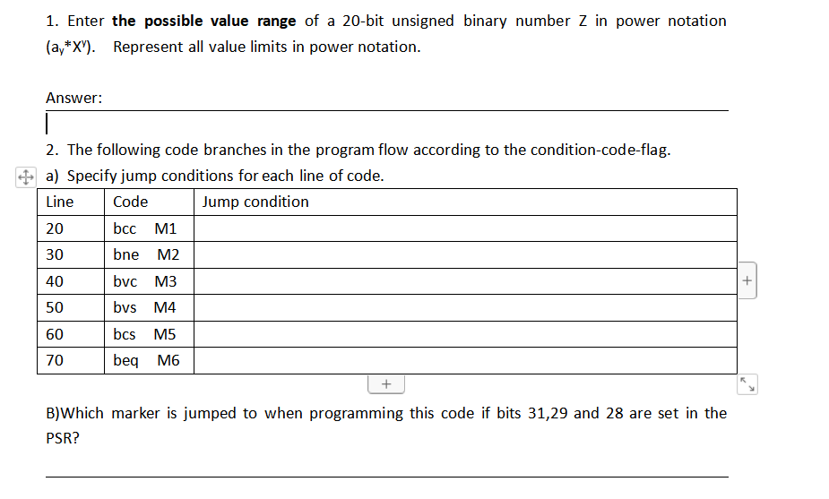 Solved 1. Enter the possible value range of a 20-bit | Chegg.com
