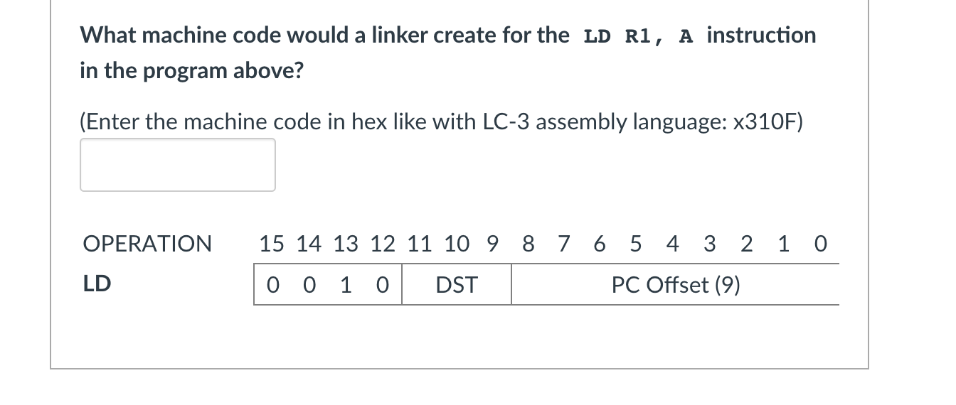 Question 3 5 pts Consider the following LC-3 program | Chegg.com