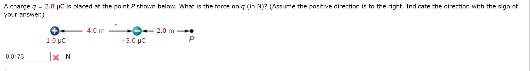 Solved A charge A charge q=2.8μC ﻿is placed at the point P | Chegg.com