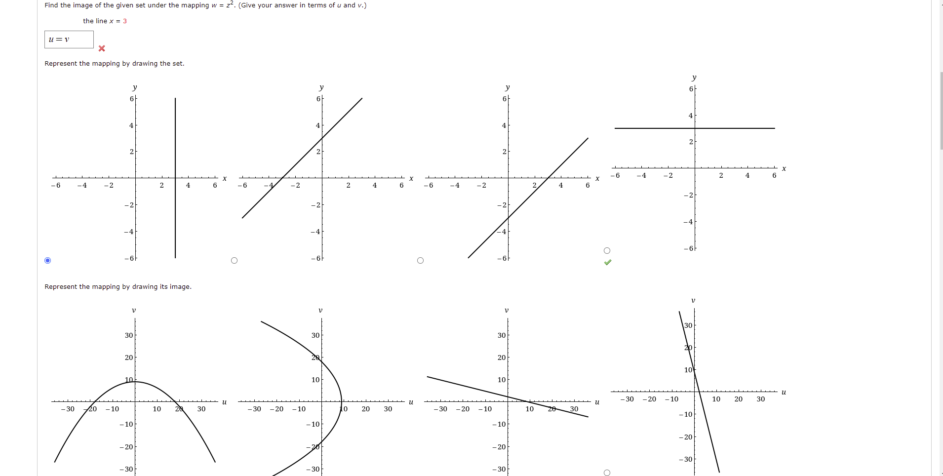 Solved Find the image of the given set under the mapping w = | Chegg.com