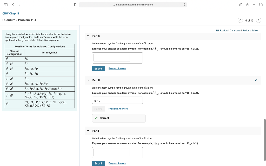 Solved ED session.masteringchemistry.com ☺