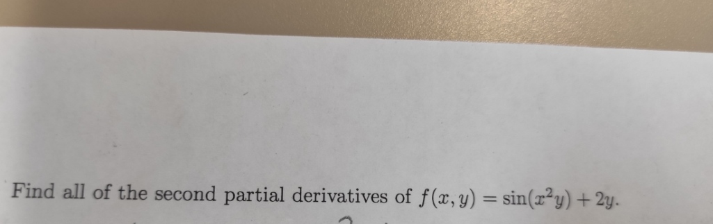 Solved Find all of the second partial derivatives of | Chegg.com