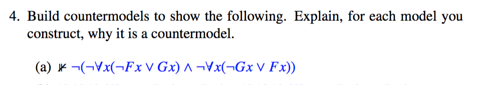 Solved 4. Build countermodels to show the following. | Chegg.com