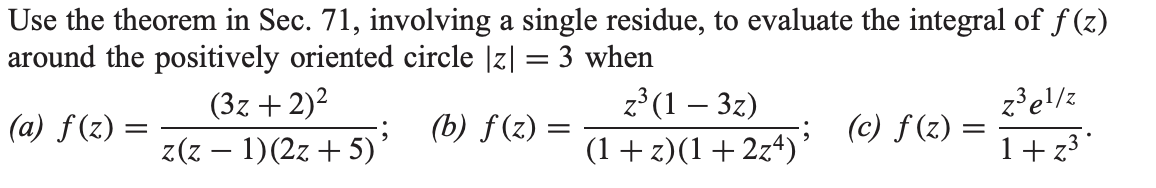 Solved Use the theorem in Sec. 71, involving a single | Chegg.com