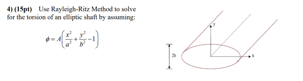 Solved 4) (15pt) Use Rayleigh-Ritz Method to solve for the | Chegg.com