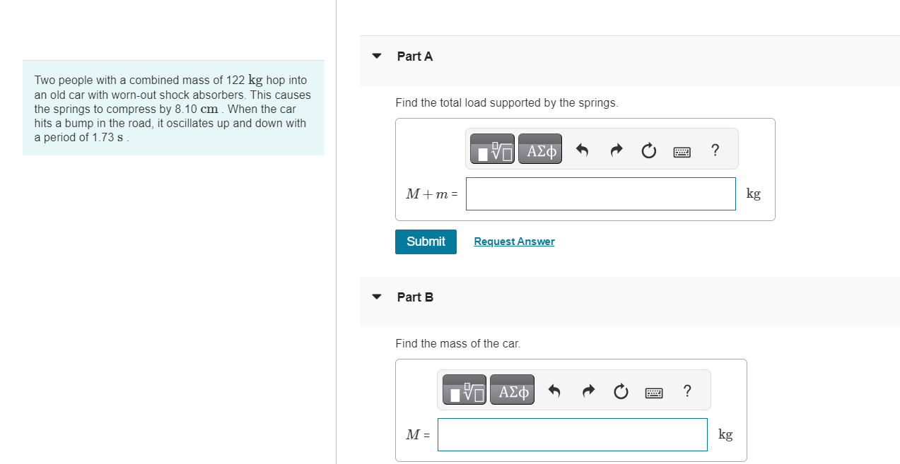 Solved Two people with a combined mass of 122 kg hop into an | Chegg.com