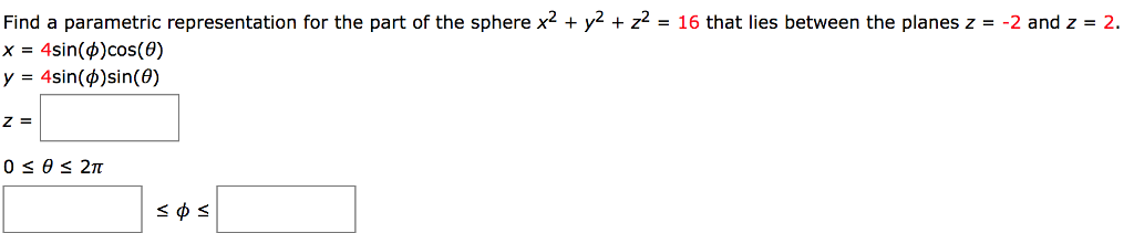 Solved Find a parametric representation for the part of the | Chegg.com