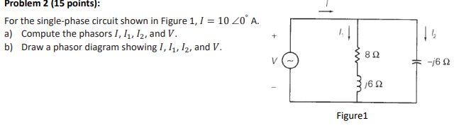 Solved Problem 2 (15 points): For the single-phase circuit | Chegg.com