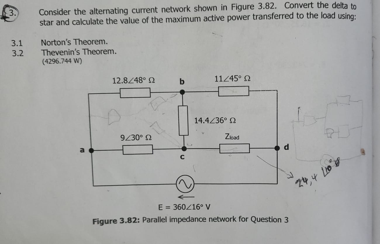 Solved Consider the alternating current network shown in | Chegg.com