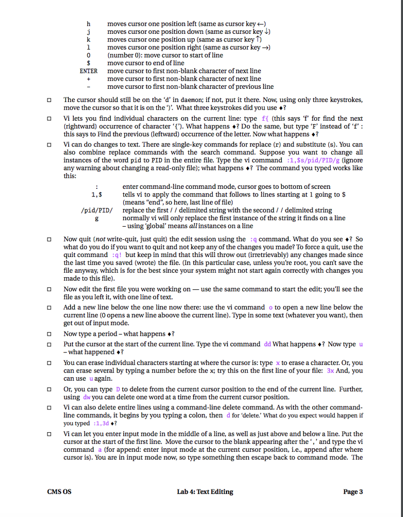 Solved Lab 4: Text Editing A brief note about type setting | Chegg.com