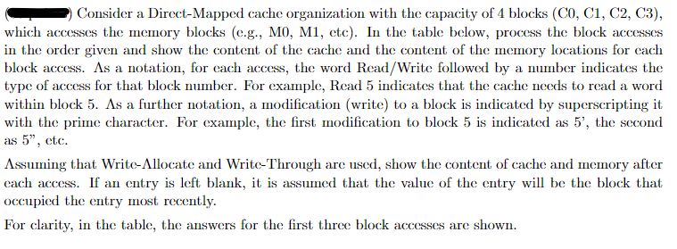 Solved Consider a Direct-Mapped cache organization with the | Chegg.com