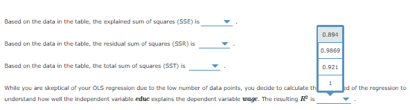 Solved 8. Calculating SSR, SSE, SST, and R-squared Suppose | Chegg.com