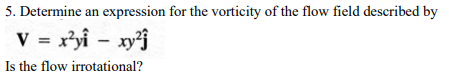 Solved 5. Determine an expression for the vorticity of the | Chegg.com