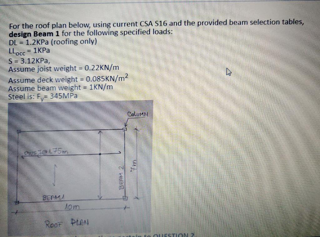 Solved Find total factored load on Beam 1? find maximum | Chegg.com