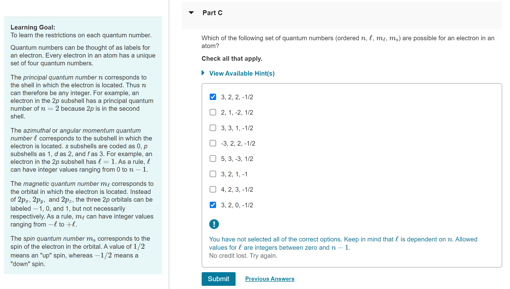 Solved Which of the following set of quantum numbers | Chegg.com