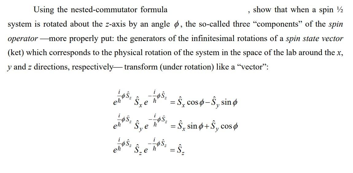 Solved Using the nested-commutator formula , show that when | Chegg.com