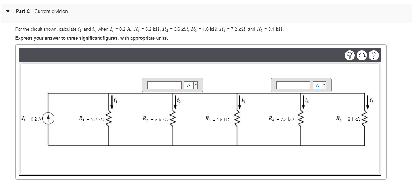 Solved For the circuit shown, calculate V1,V3, and V5 when | Chegg.com