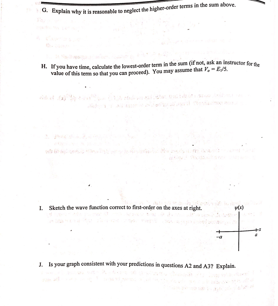 Solved I First Order Corrections To The Wave Functions V R