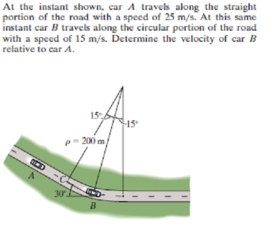 Solved At the instant shown, car travels along the straight | Chegg.com