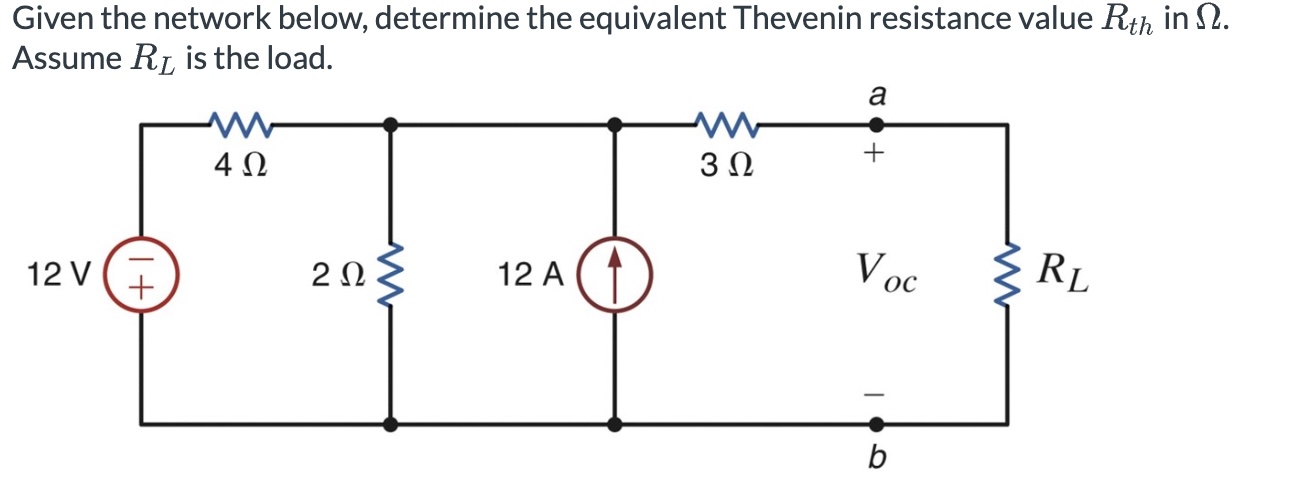 Solved Given the network below, determine the equivalent | Chegg.com