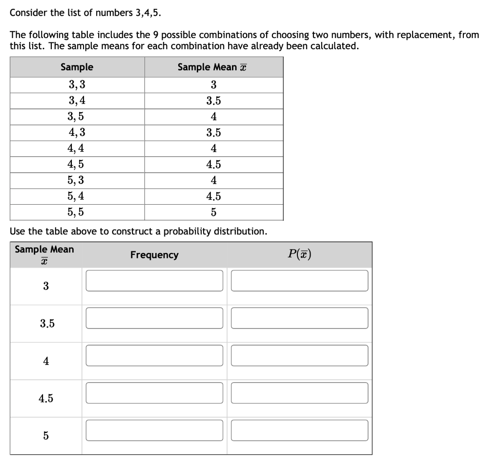 Solved Consider the list of numbers 3,4,5. The following | Chegg.com