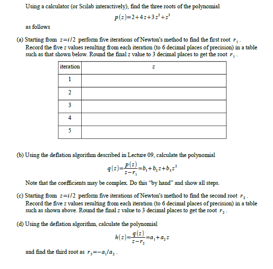 Solved Using a calculator (or Scilab interactively), find | Chegg.com