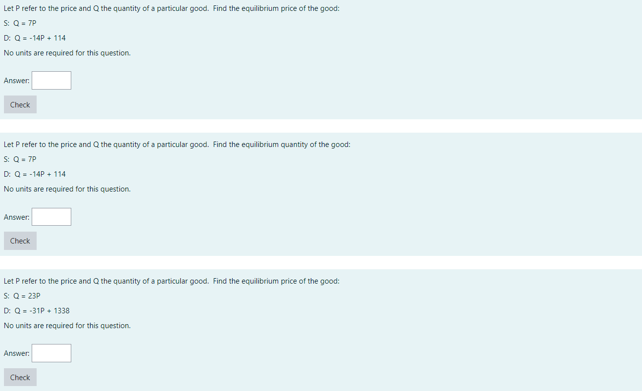 Solved Let P refer to the price and Q the quantity of a | Chegg.com