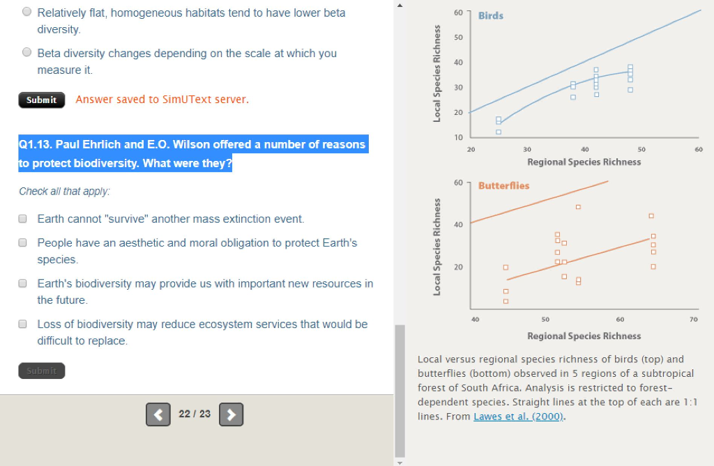 Q1.13. Paul Ehrlich and E.O. Wilson offered a number | Chegg.com