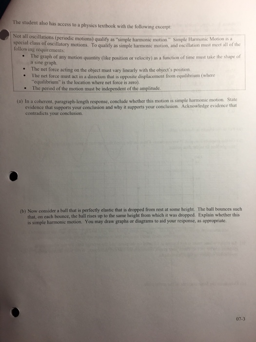 Solved AP Physics I: Review Packet 07 Problem I: The graphs | Chegg.com