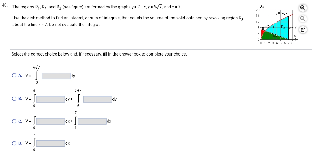 Solved The regions R1,R2, and R3 (see figure) are formed by | Chegg.com