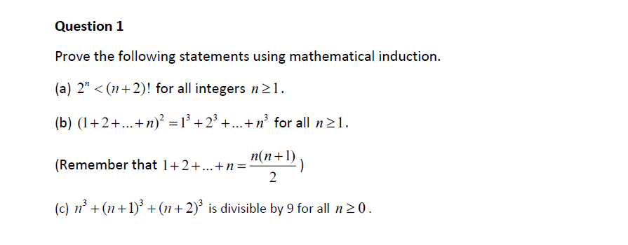 Solved Question 1 Prove the following statements using | Chegg.com